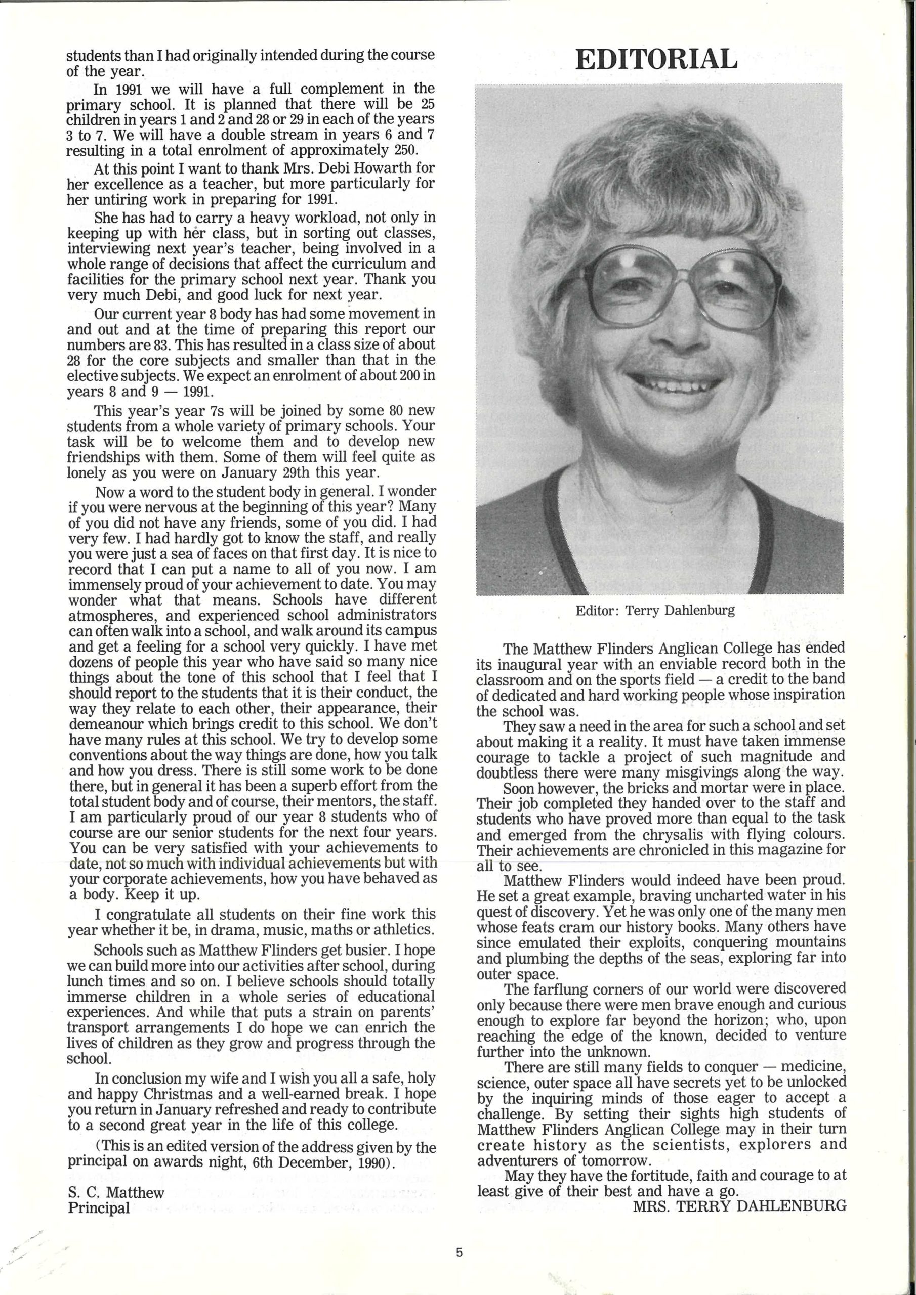 First Principal, Stephen Matthew – Matthew Flinders Anglican College ...